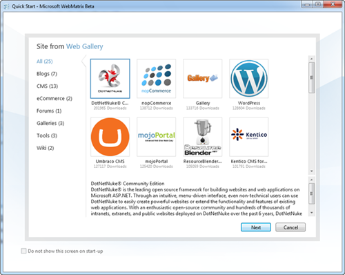 Microsoft launches free web development tool WebMatrix [Screenshots]